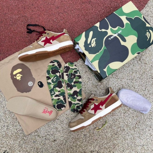 Bape Sk8 Sta Low 'Wheat Red' - SneakerCharter.com