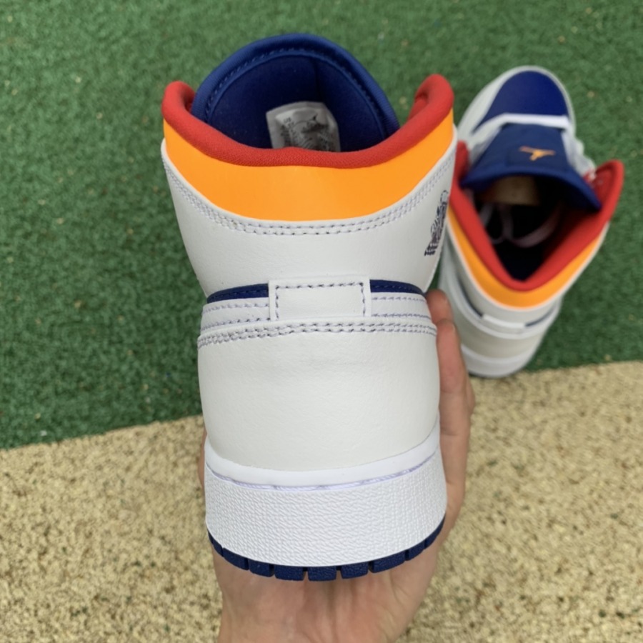 Air Jordan 1 Mid 'White Deep Royal Blue' - SneakerCharter.com