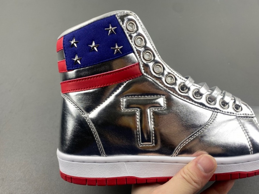 Donald Trump Never Surrender Silver Sneakers - SneakerCharter.com