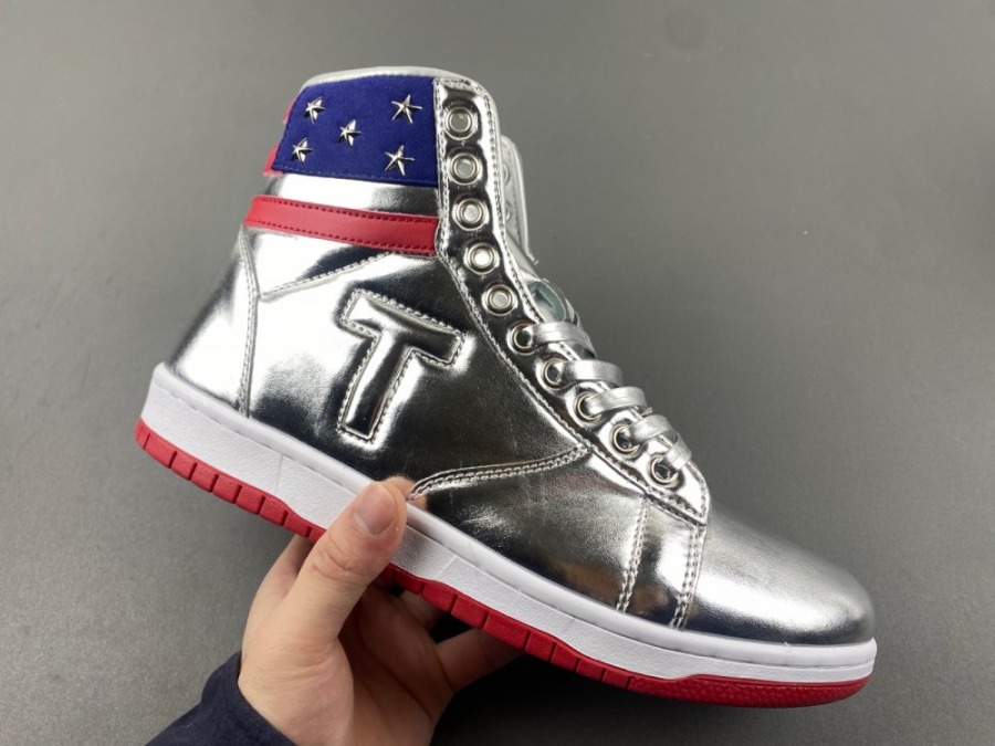 Donald Trump Never Surrender Silver Sneakers - SneakerCharter.com